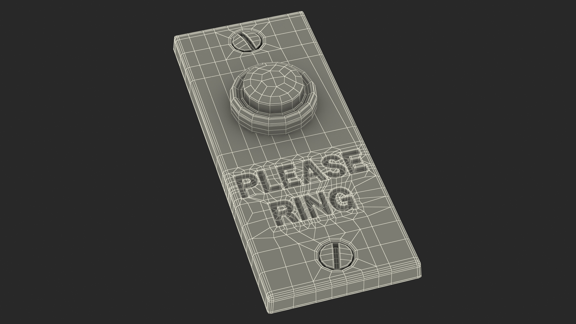 Rectangular Bell Button Silver 3D Model - TurboSquid 1714323
