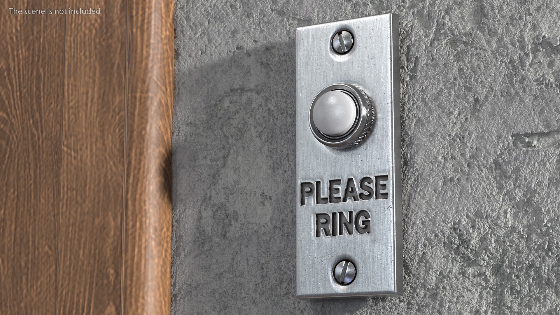 Rectangular Bell Button Silver 3D Model - TurboSquid 1714323