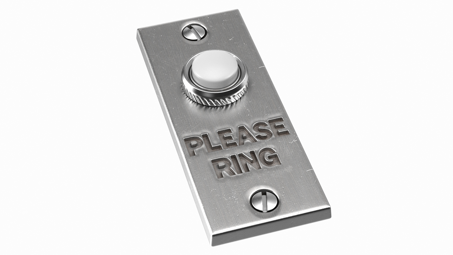 Rectangular Bell Button Silver 3D Model - TurboSquid 1714323