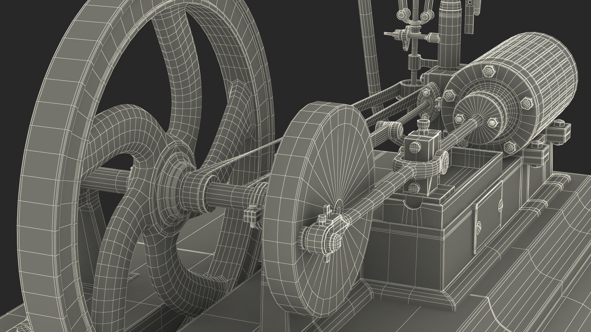 Horizontal Steam Engine Brass Wood Base Rigged 3D - TurboSquid 2389941