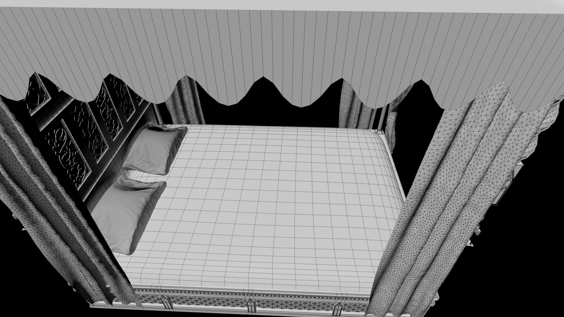 Royal Medieval Bed model - TurboSquid 2140771