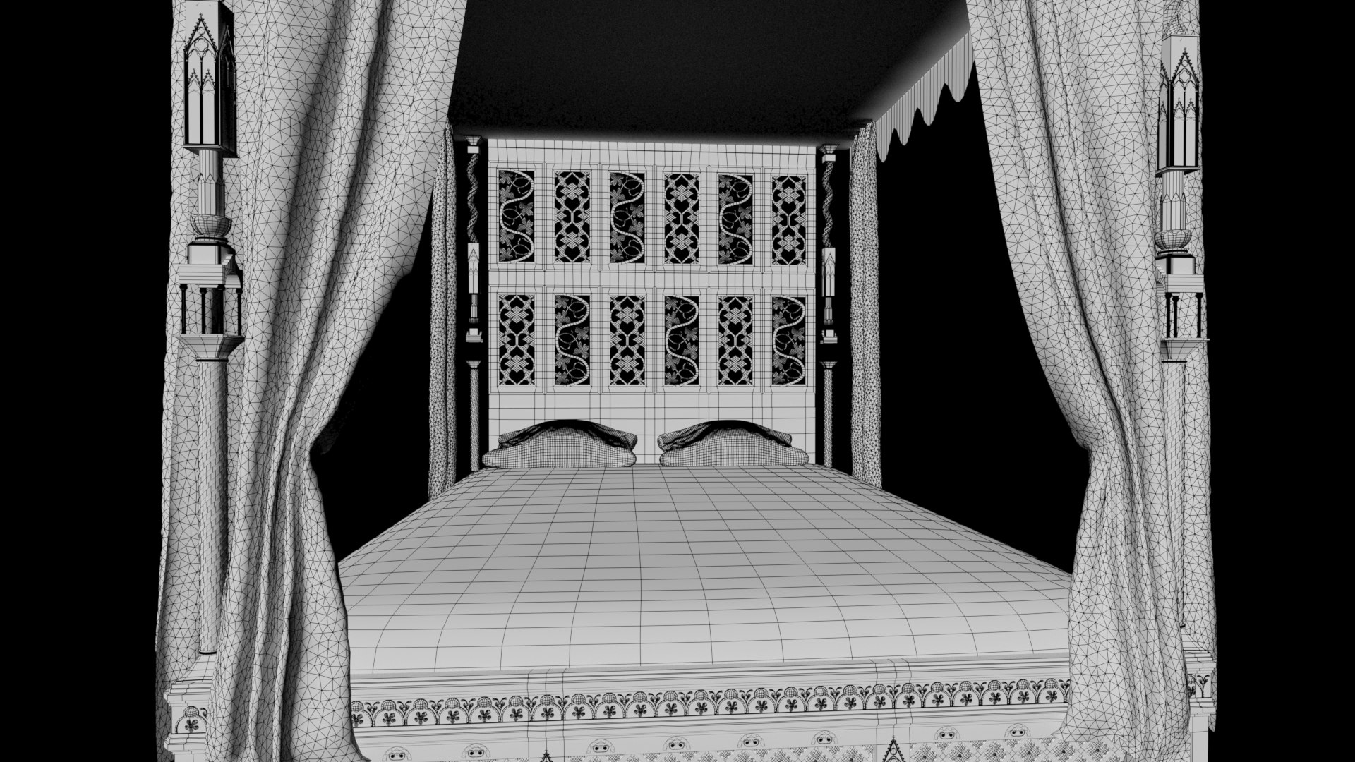 Royal Medieval Bed model - TurboSquid 2140771