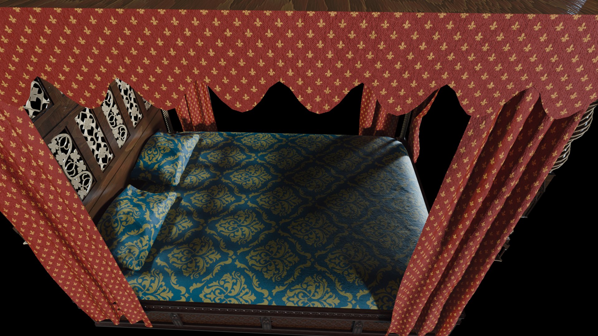 Royal Medieval Bed model - TurboSquid 2140771