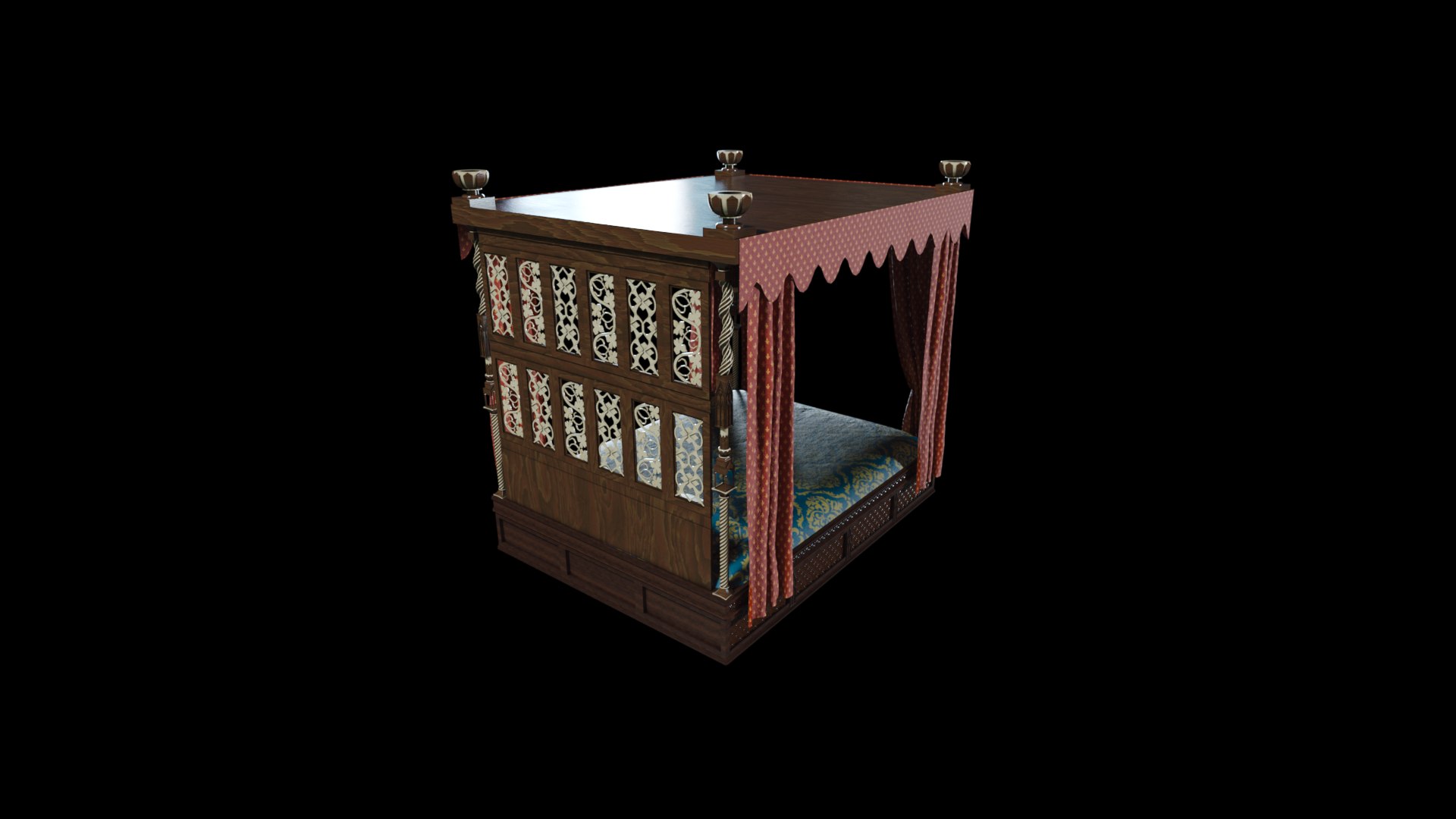 Royal Medieval Bed model - TurboSquid 2140771