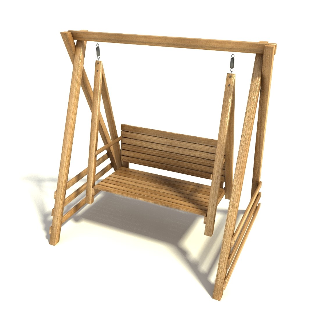 3dsmax Wooden Swing Seat