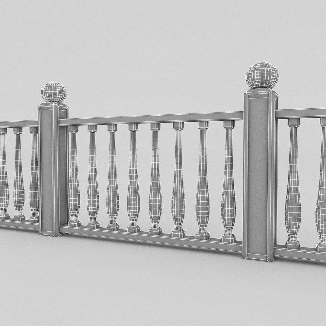 3D Wooden Railing - TurboSquid 1440643