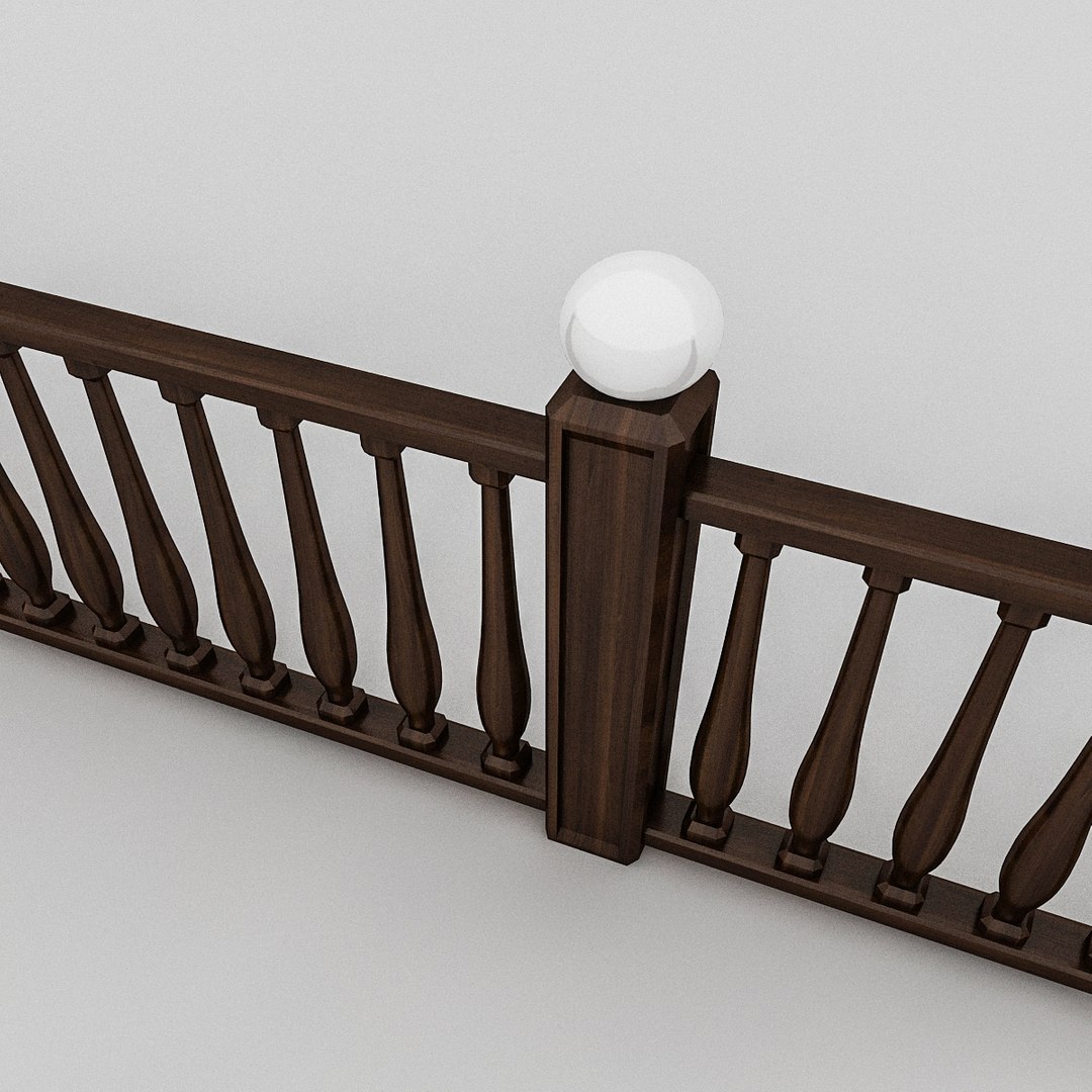 3D Wooden Railing - TurboSquid 1440643