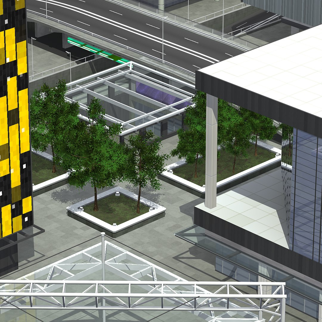 max modern city buildings block