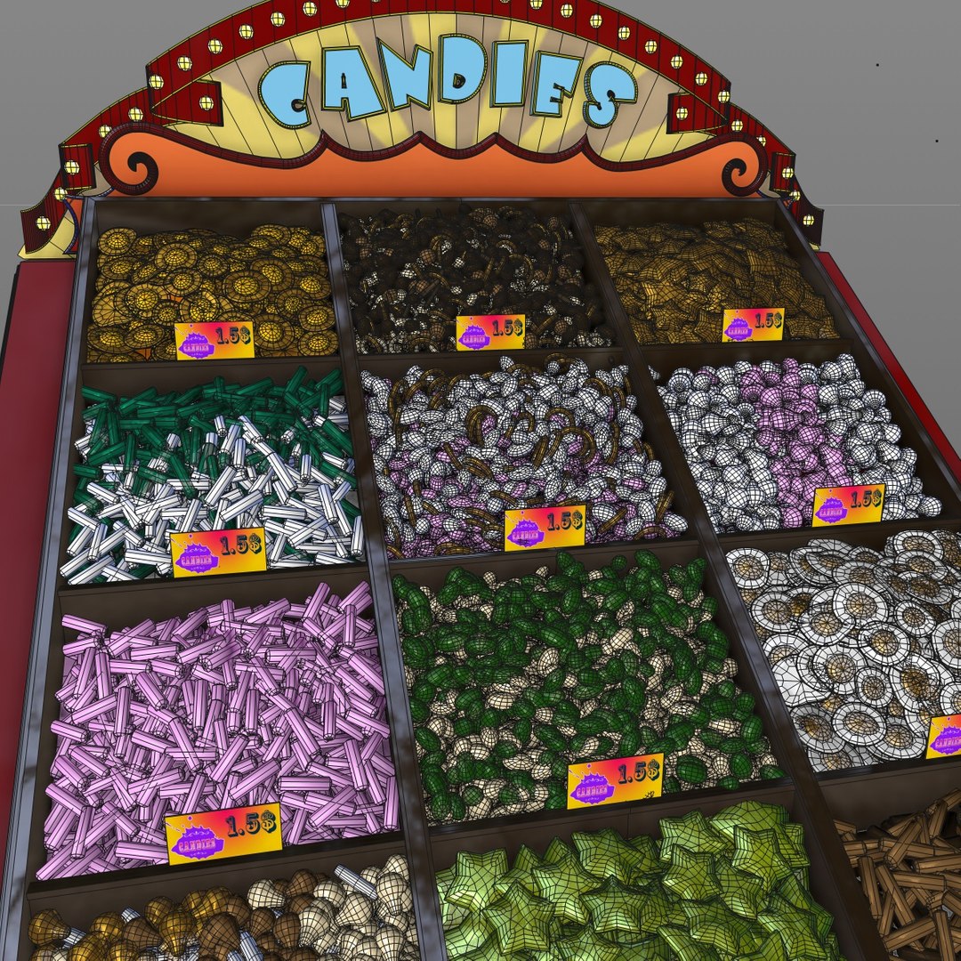 3D Counter Candies Model - TurboSquid 1371035