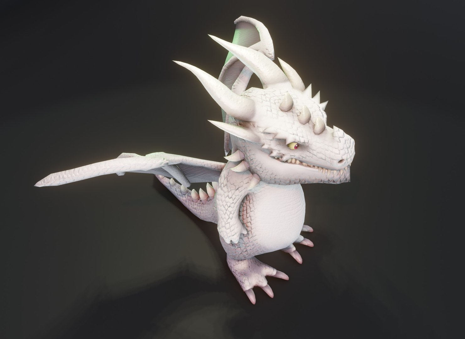 Cartoon White Dragon Rigged Low-poly 3D Model Model - TurboSquid 2161080