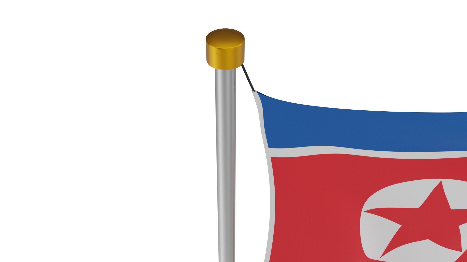 3D Model Pole Flag North Korea - TurboSquid 2205872