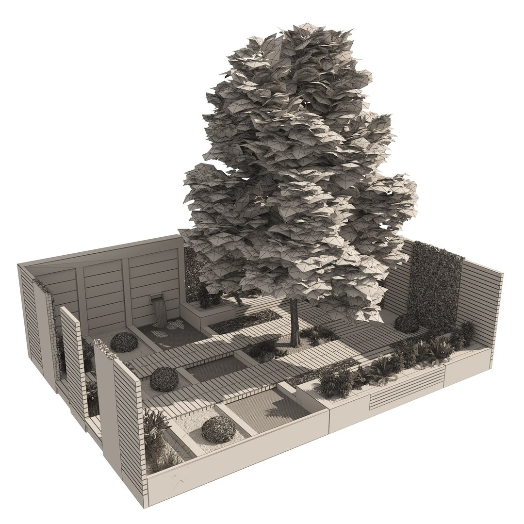 3D Exterior Garden Yard Scene Model - TurboSquid 2009172
