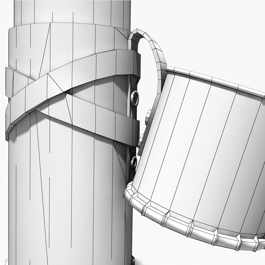 3d leather cylindrical papyrus model