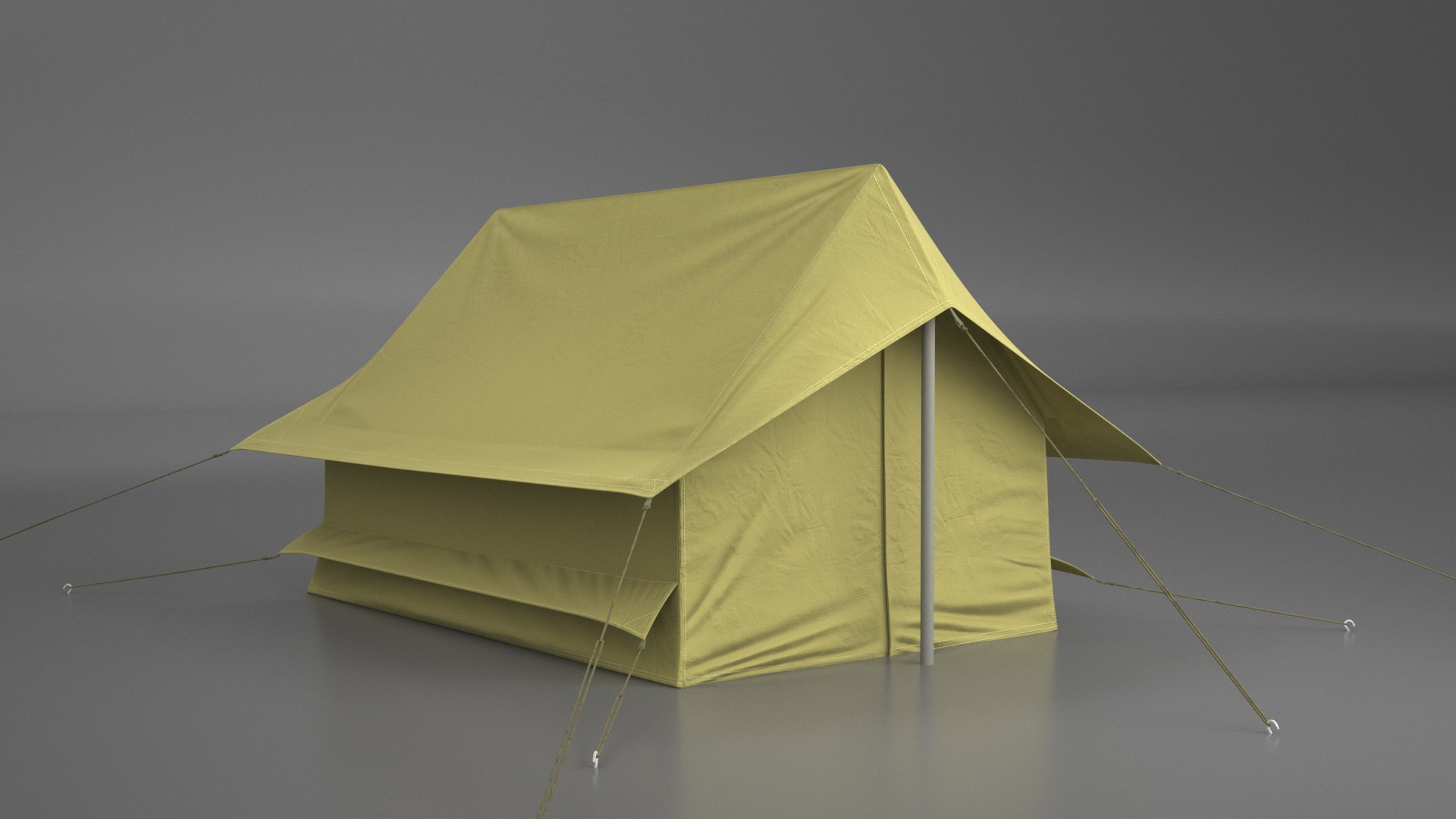3D Vintage Green Cabin Ridge Tent Model - TurboSquid 2250231
