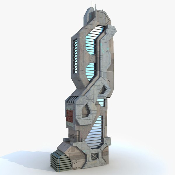 3d model sci fi futuristic building