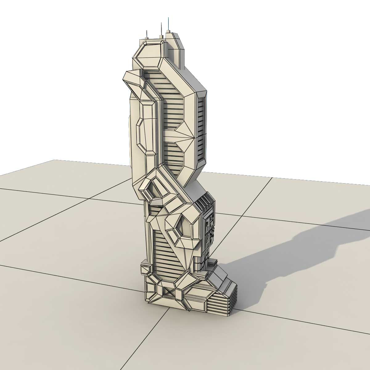 3d model sci fi futuristic building