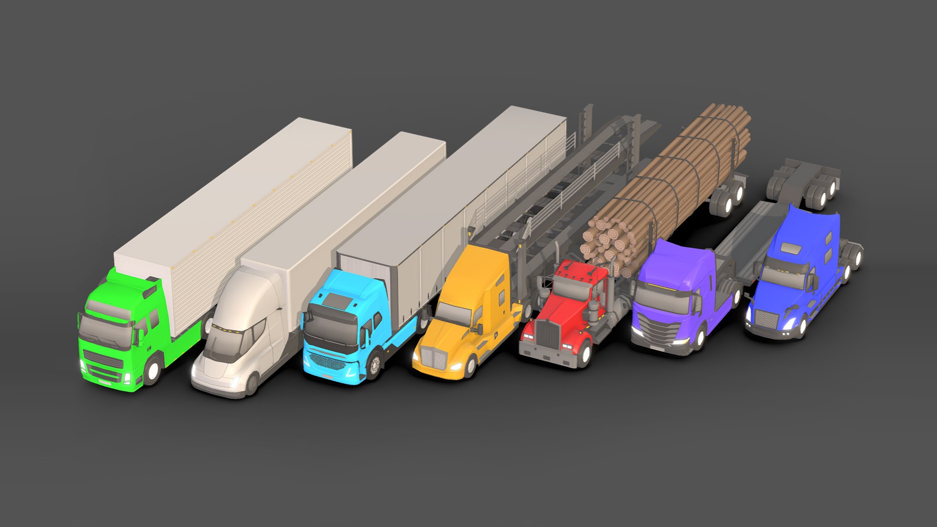 Low-poly Truck Pack 3D Model - TurboSquid 2164505