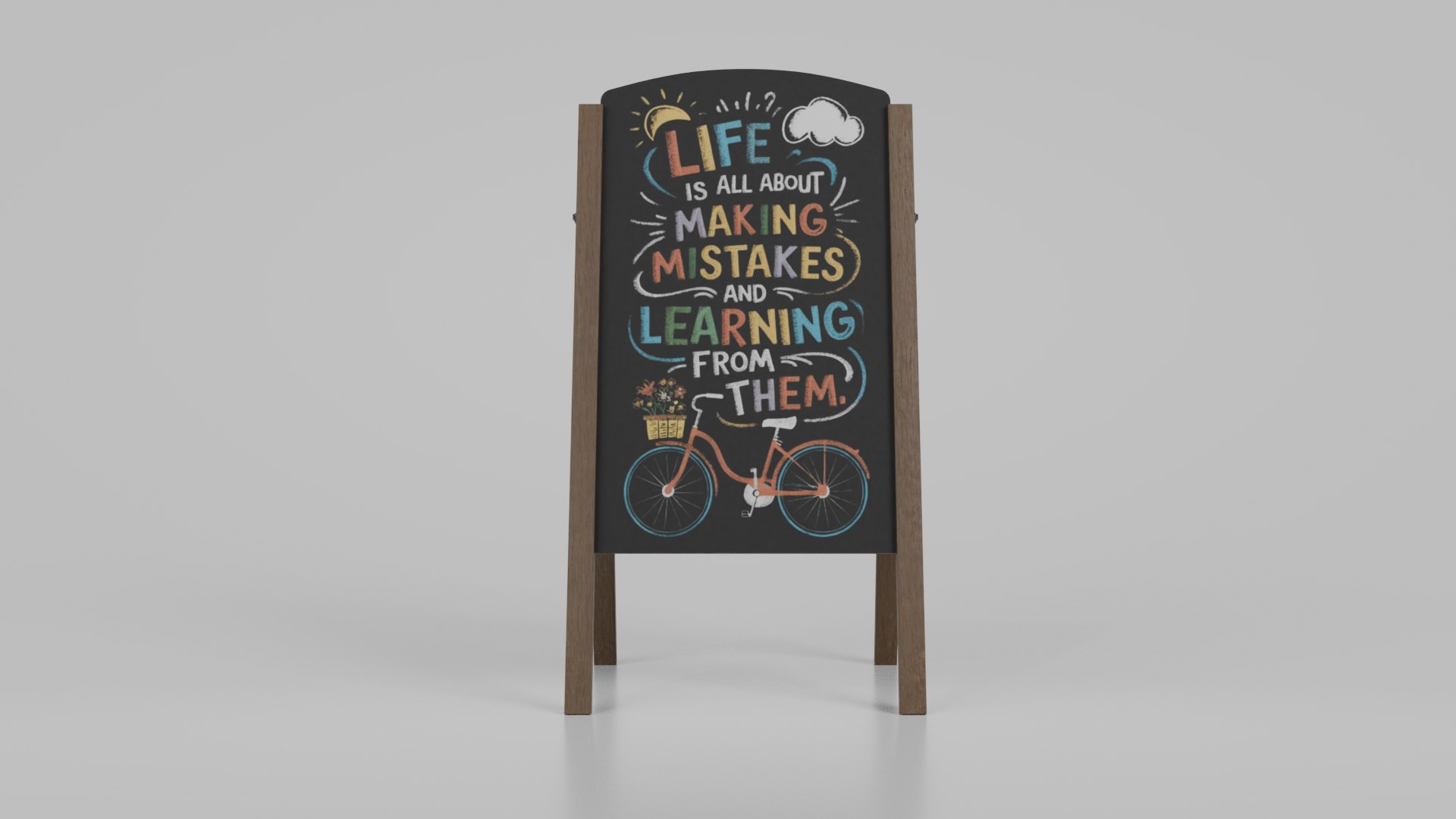 3D Customizable A-Frame Chalkboard Sign - TurboSquid 2402106