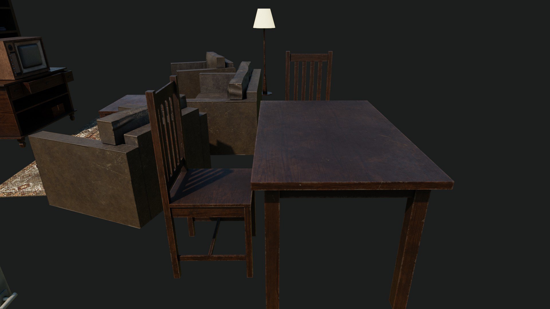 Old Living Furniture 3D Model - TurboSquid 1771094