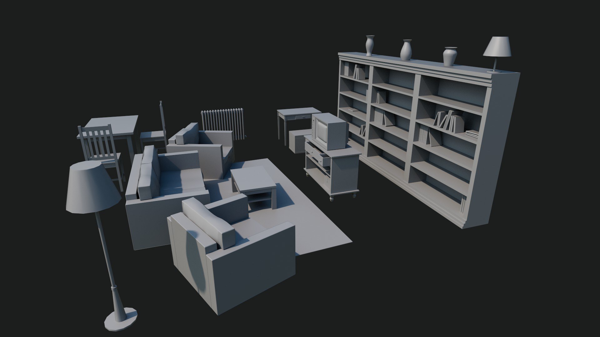 Old Living Furniture 3D Model - TurboSquid 1771094