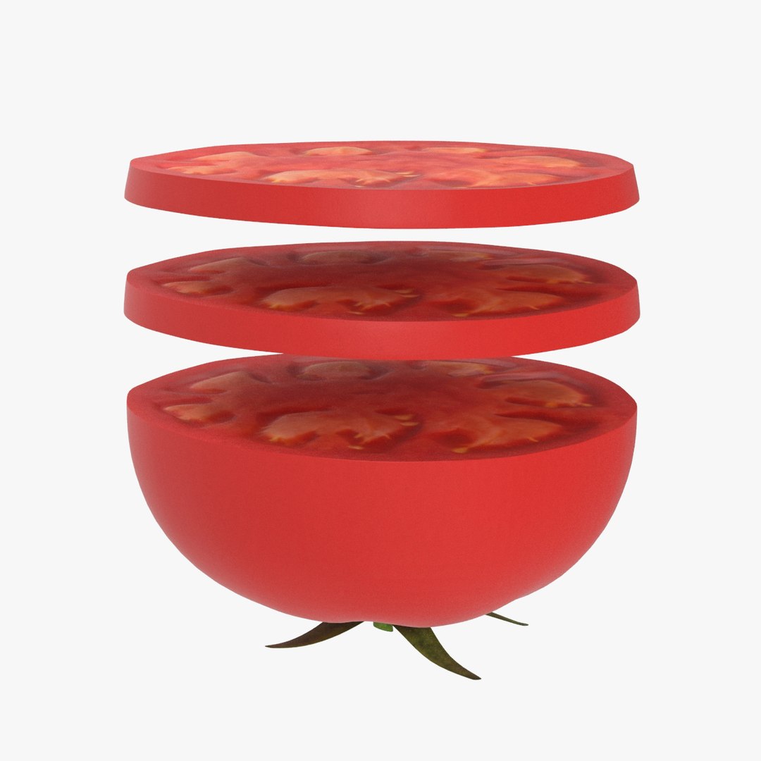 3d sliced tomato