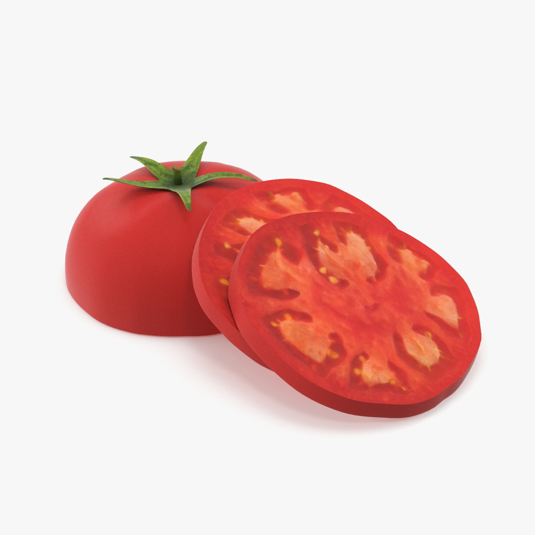 3d sliced tomato