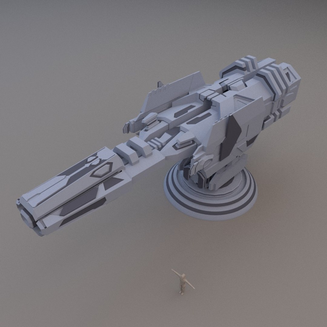 Free Energy Cannon Turret 3d Model
