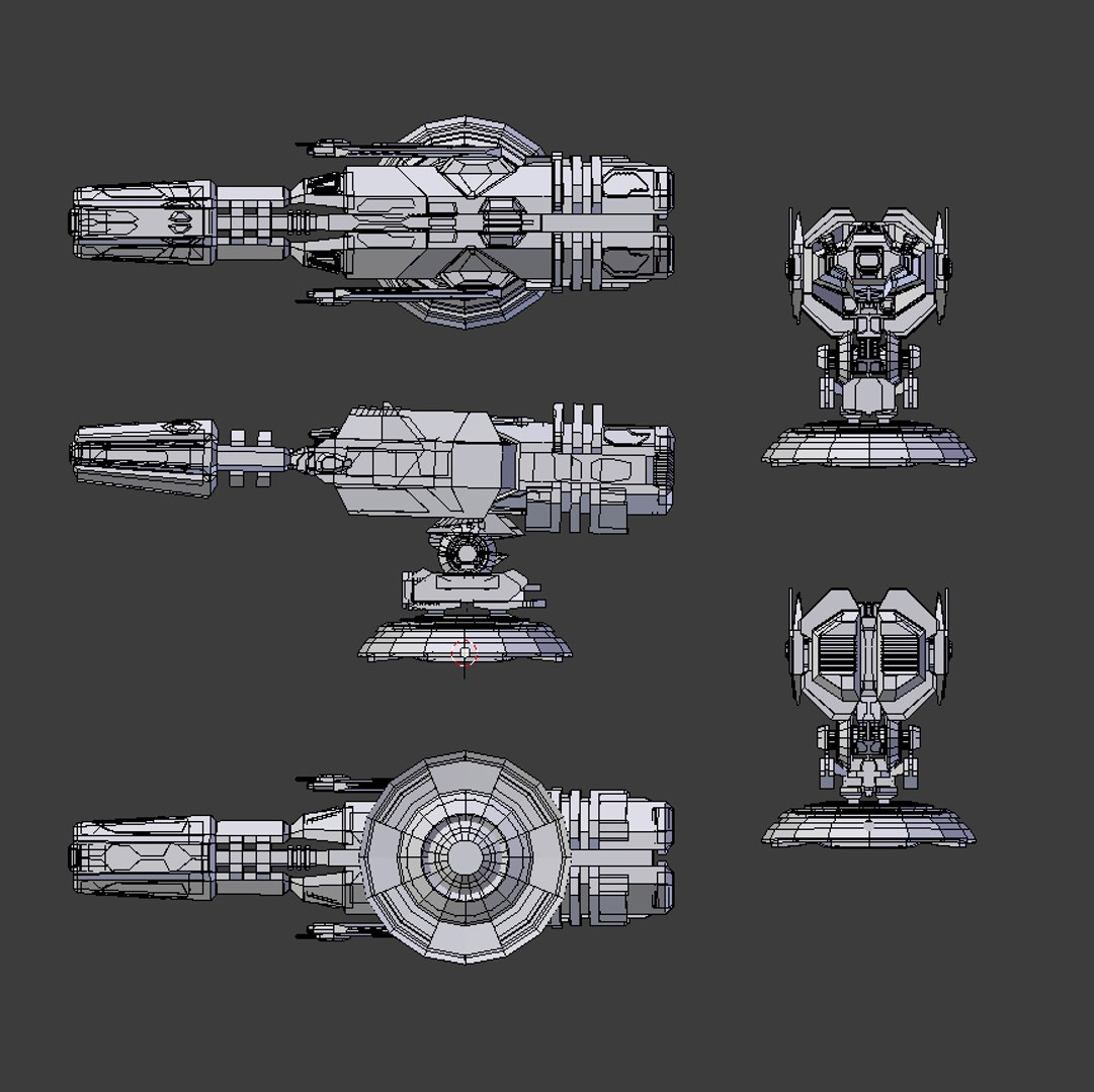 Free Energy Cannon Turret 3d Model