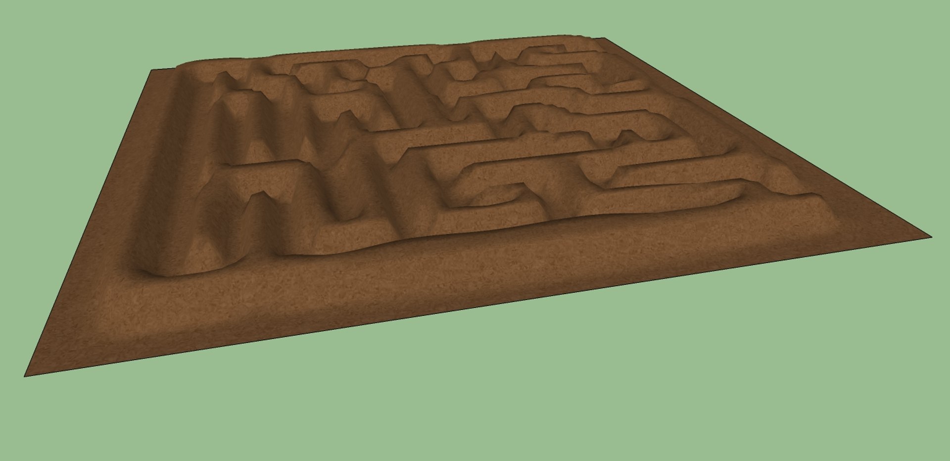 3d landscape maze mounded earth model
