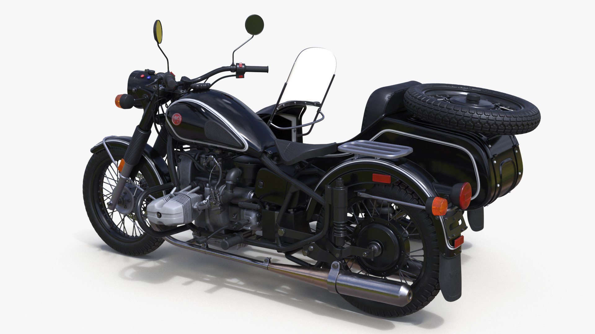 Ural M70 Motorcycle With Cradle Black 3D Model - TurboSquid 2406301