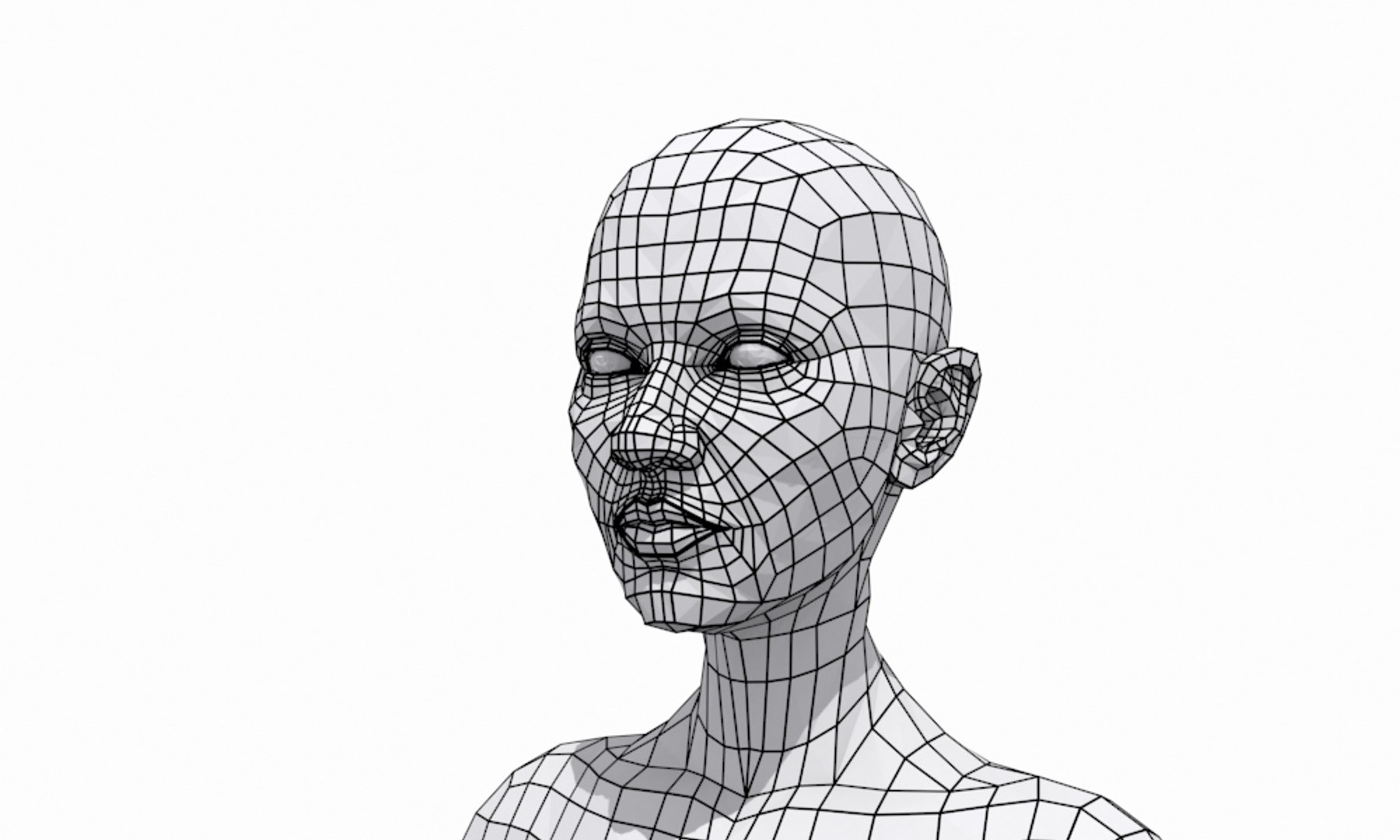 Generic Female Base Mesh Human Max