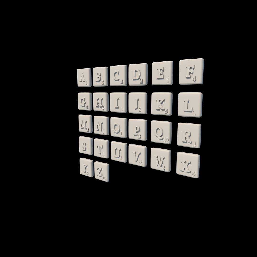 Scrabble Tiles 3D Model 3D Model - TurboSquid 2358644