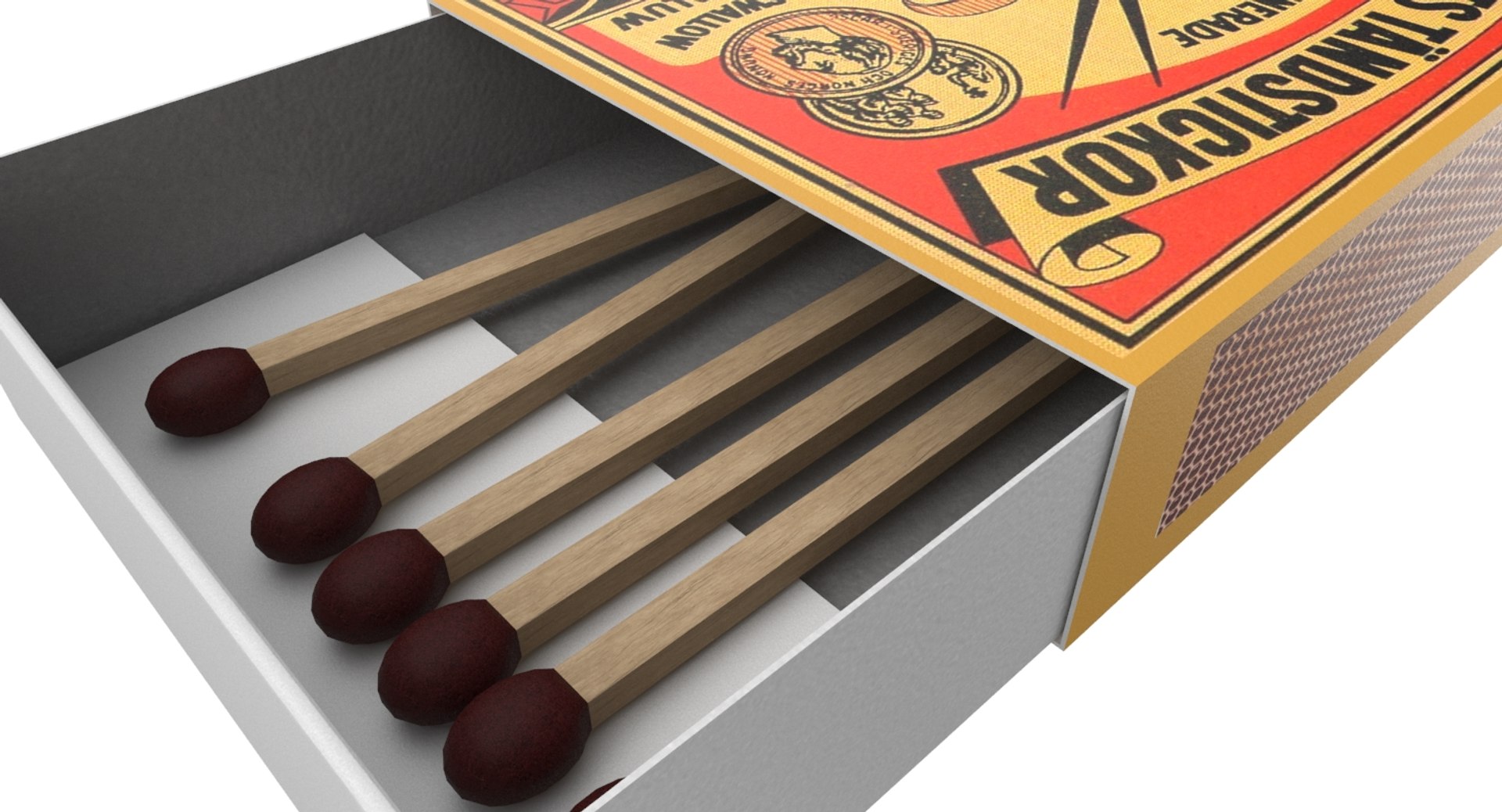 3D Matchbox Box Match Model - TurboSquid 1299385