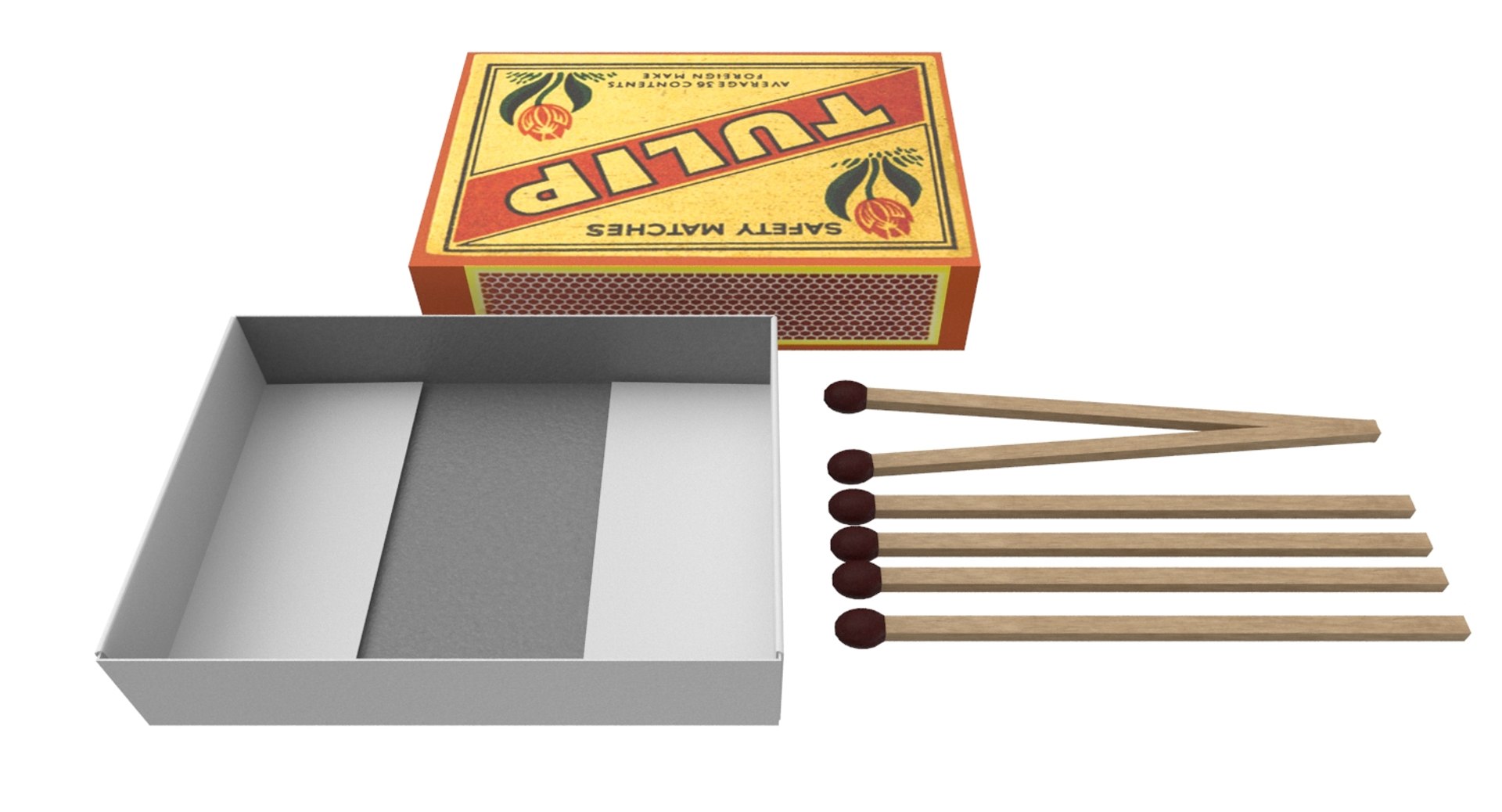 3D Matchbox Box Match Model - TurboSquid 1299385