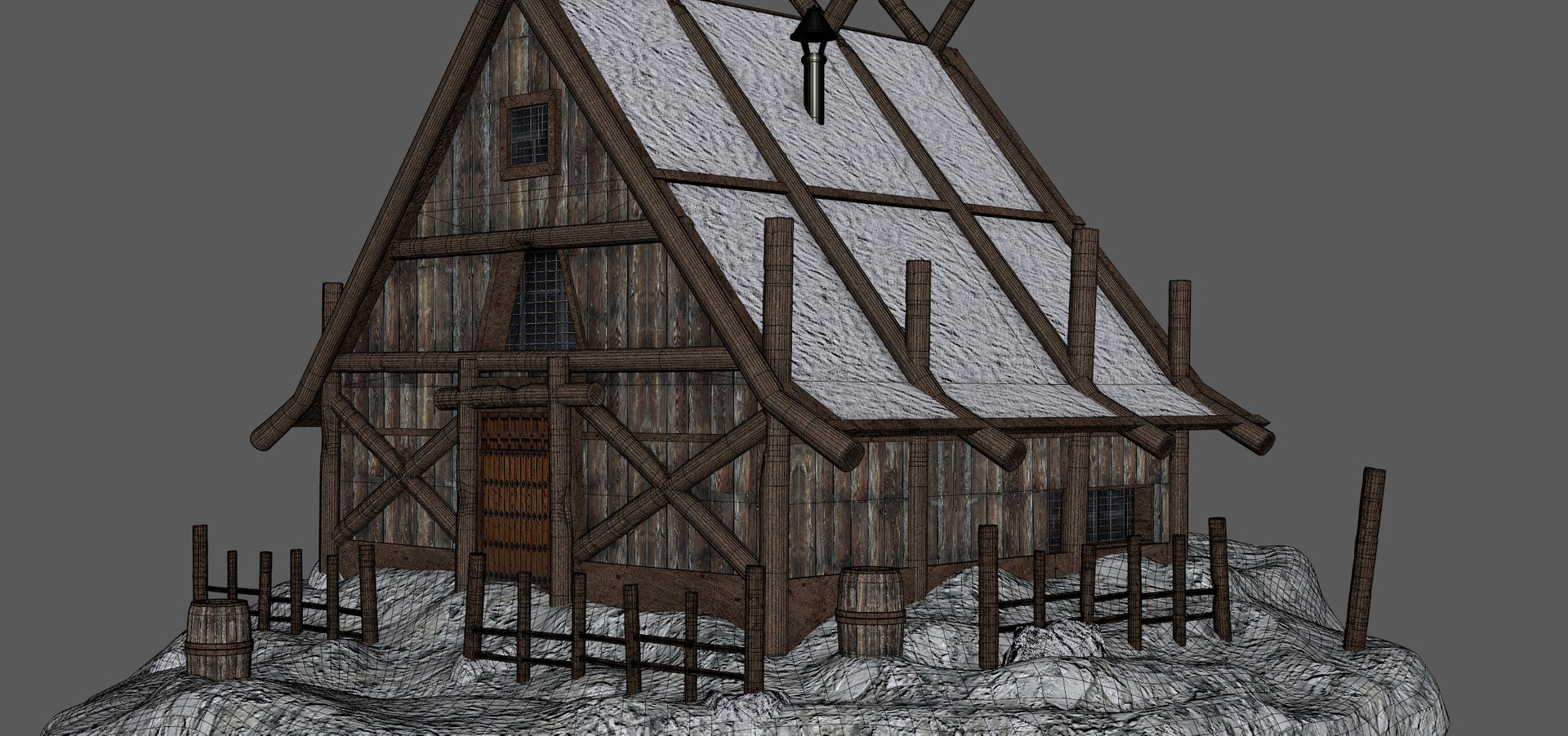 Winter Wood House 3D Model - TurboSquid 1861052