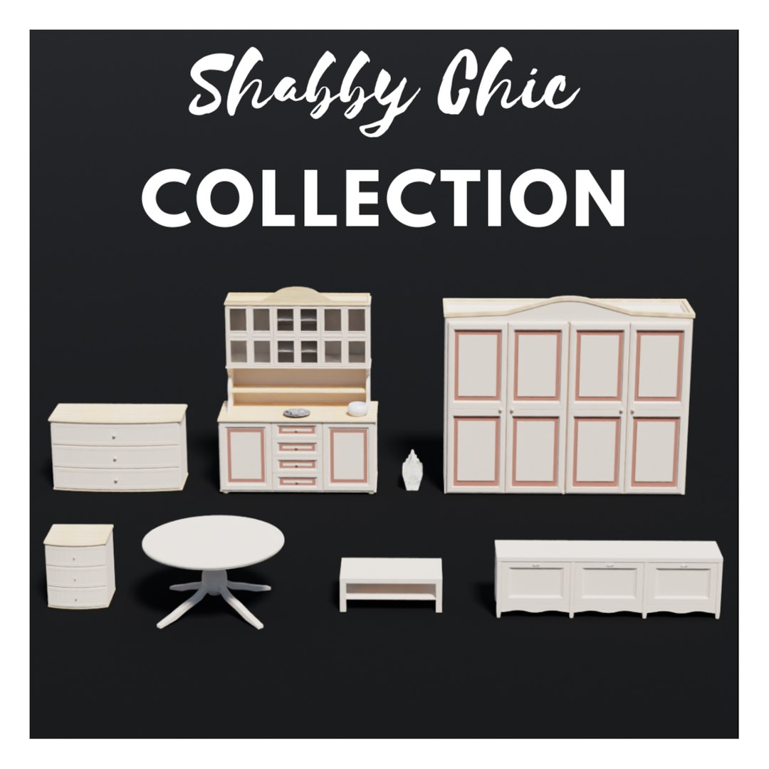 Shabby Chic Furniture Pack 3D - TurboSquid 2077198