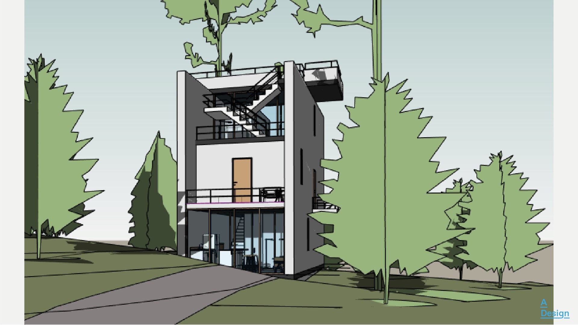 3 St House - Revit 3D Model 3D - TurboSquid 2017786