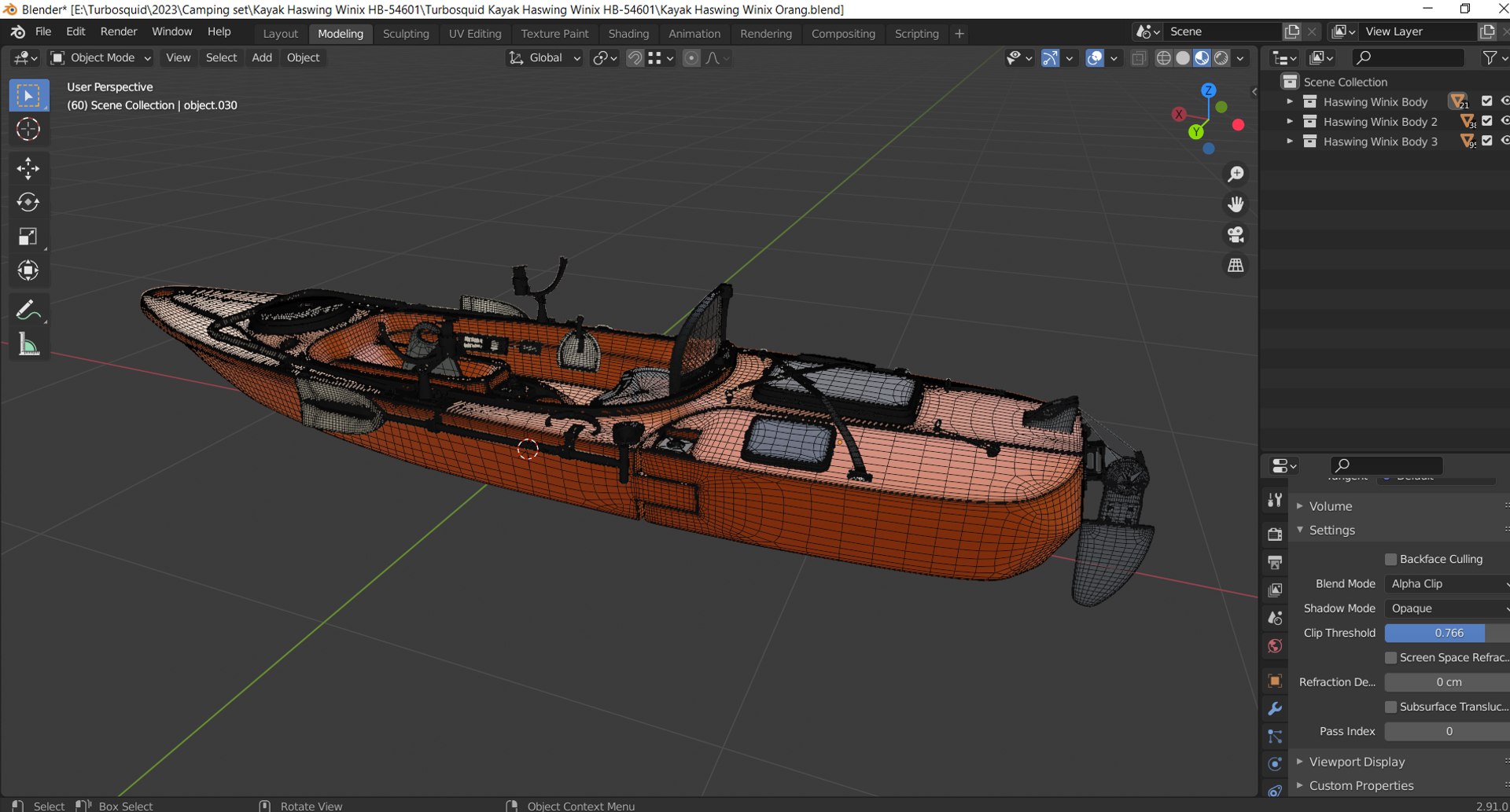 3D Kayak For Fishing With An Electric Motor Haswing Winix HB-54601 ...