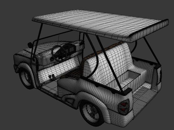 3d model luxurious golf cart