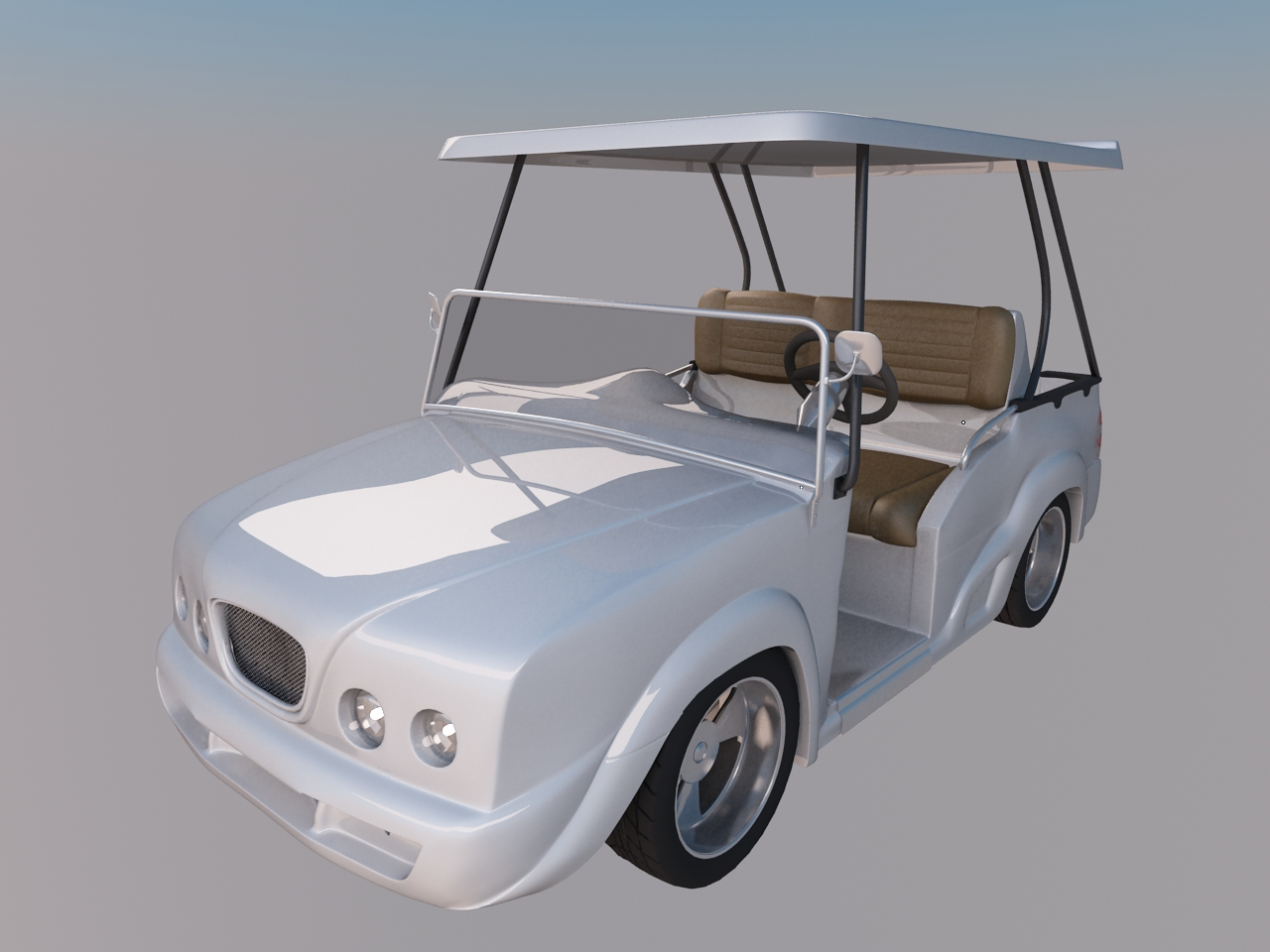 3d model luxurious golf cart
