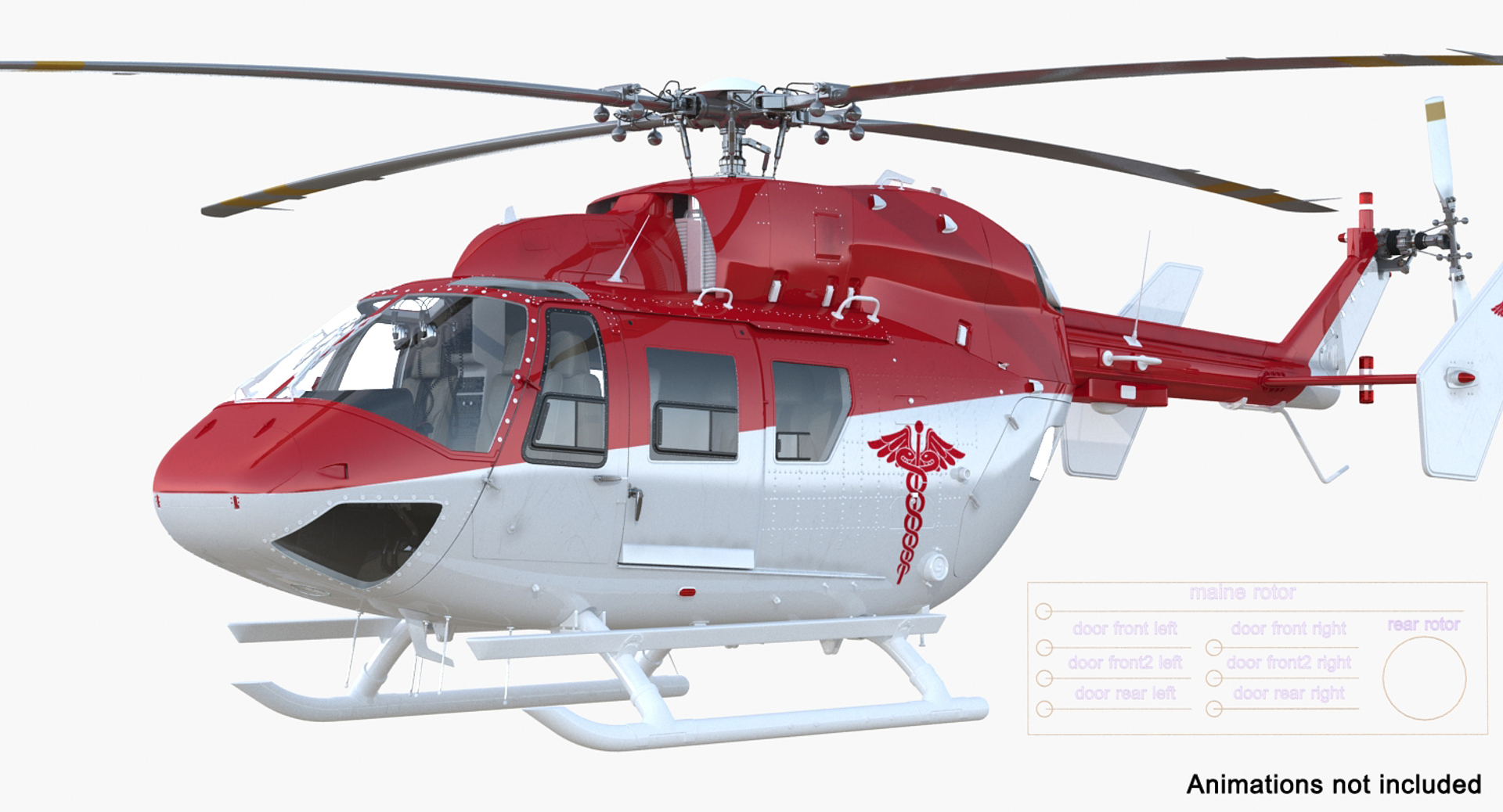 3D Model Kawasaki Bk 117 Air Ambulance - TurboSquid 1198601