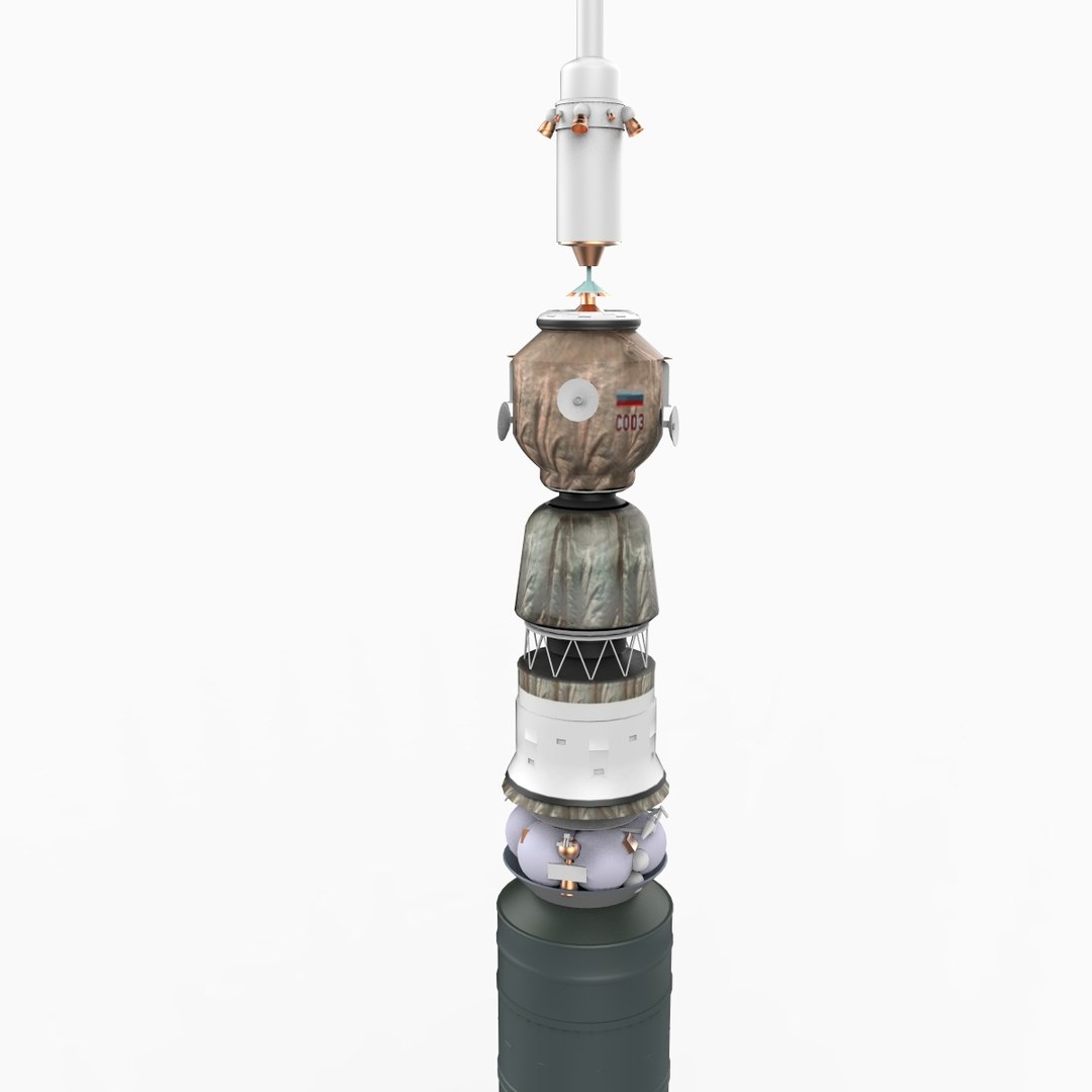 Soyuz Spacecraft Rocket Manned 3d Model