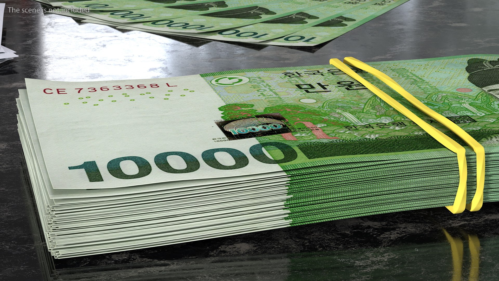 Stack of Korea Republic Won KRW 10000 Banknotes 3D model - TurboSquid ...