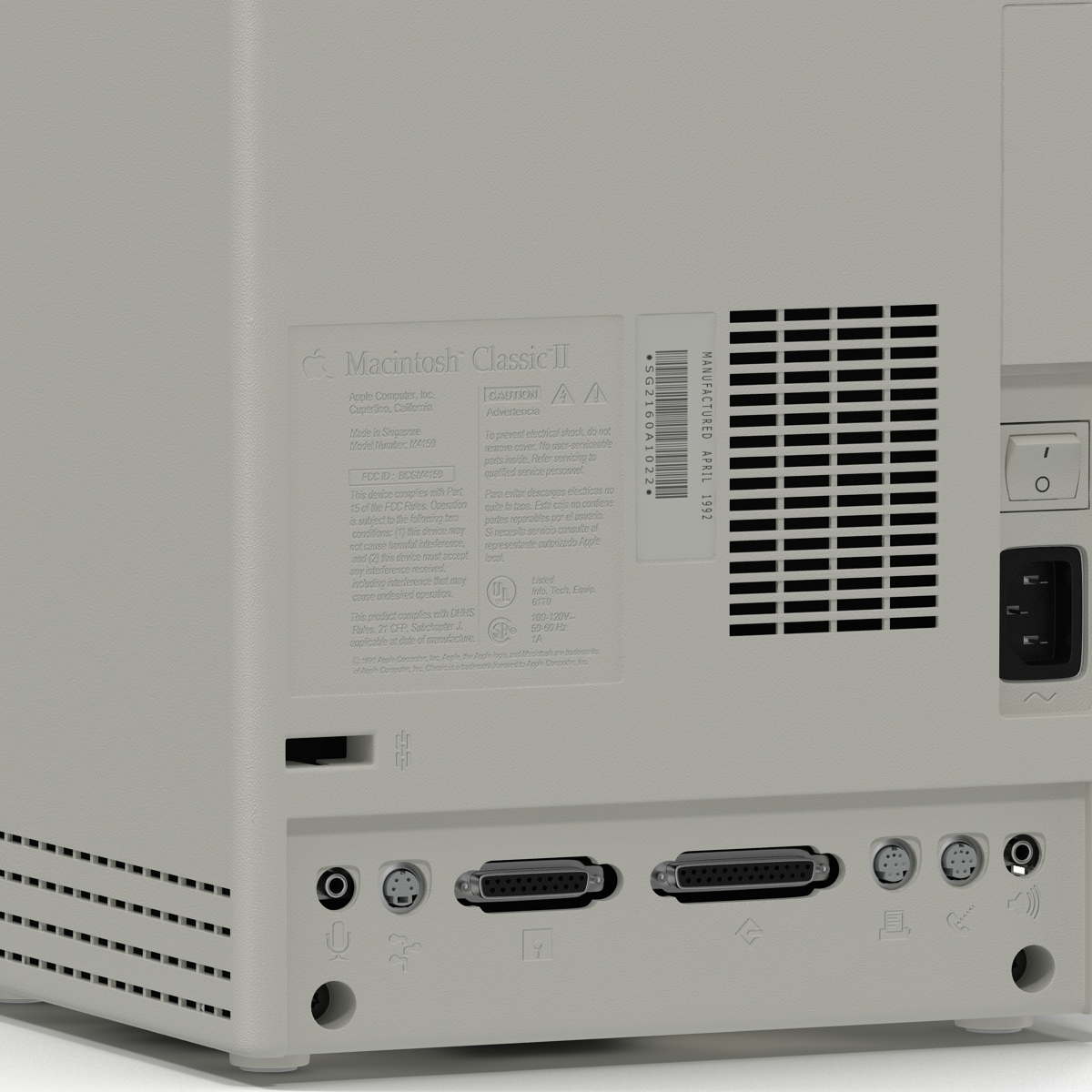 apple macintosh classic ii 3d c4d