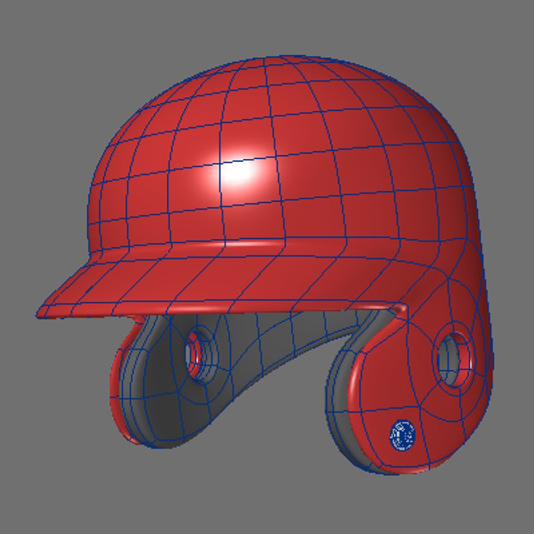 3dsmax baseball batting helmet
