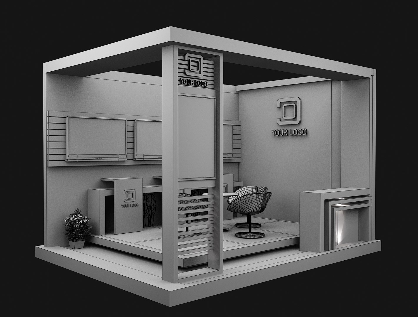 3D Booth Exhibition Stand C34 - TurboSquid 1887924