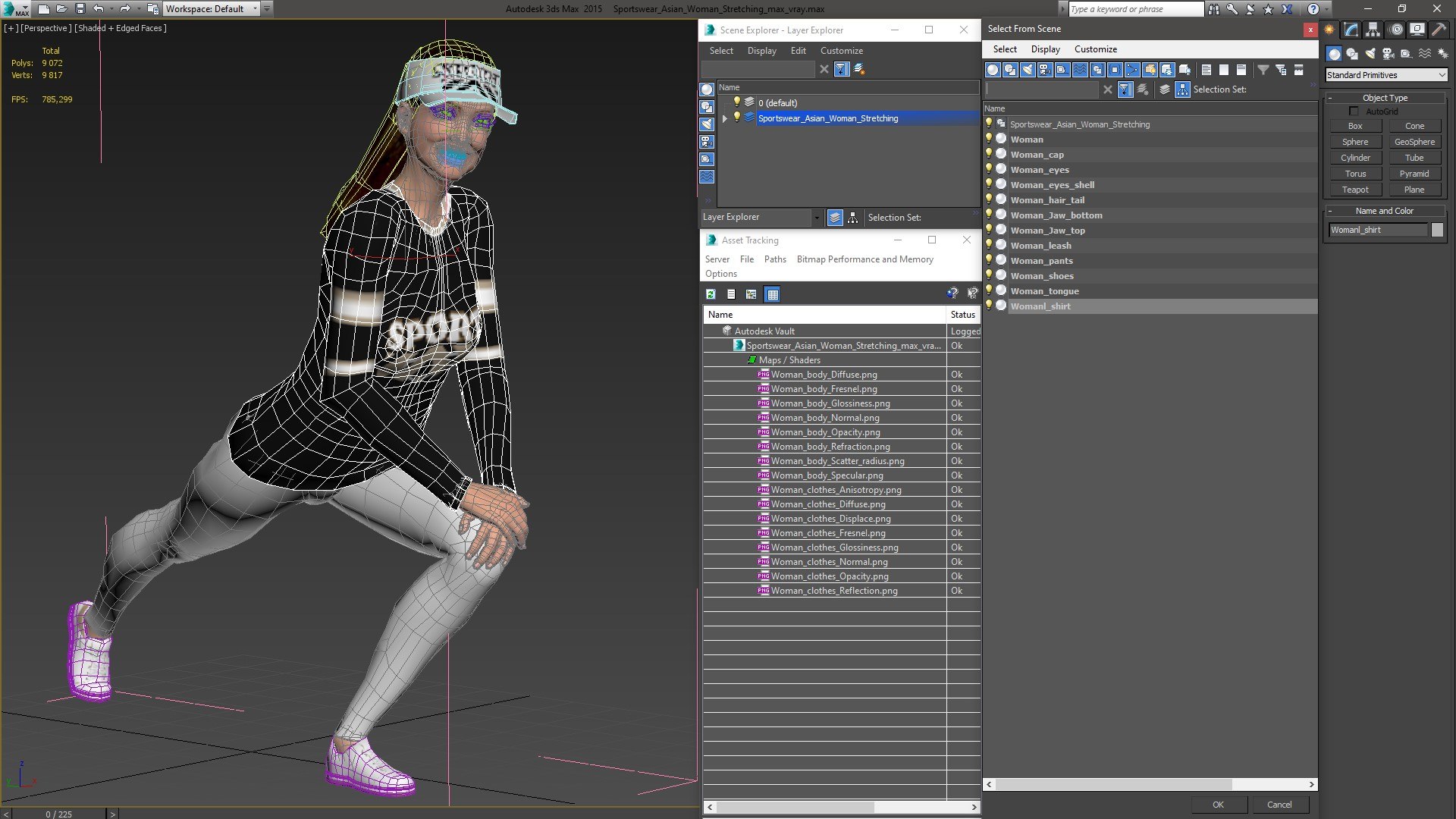 3D Sportswear Asian Woman Stretching model - TurboSquid 1781136