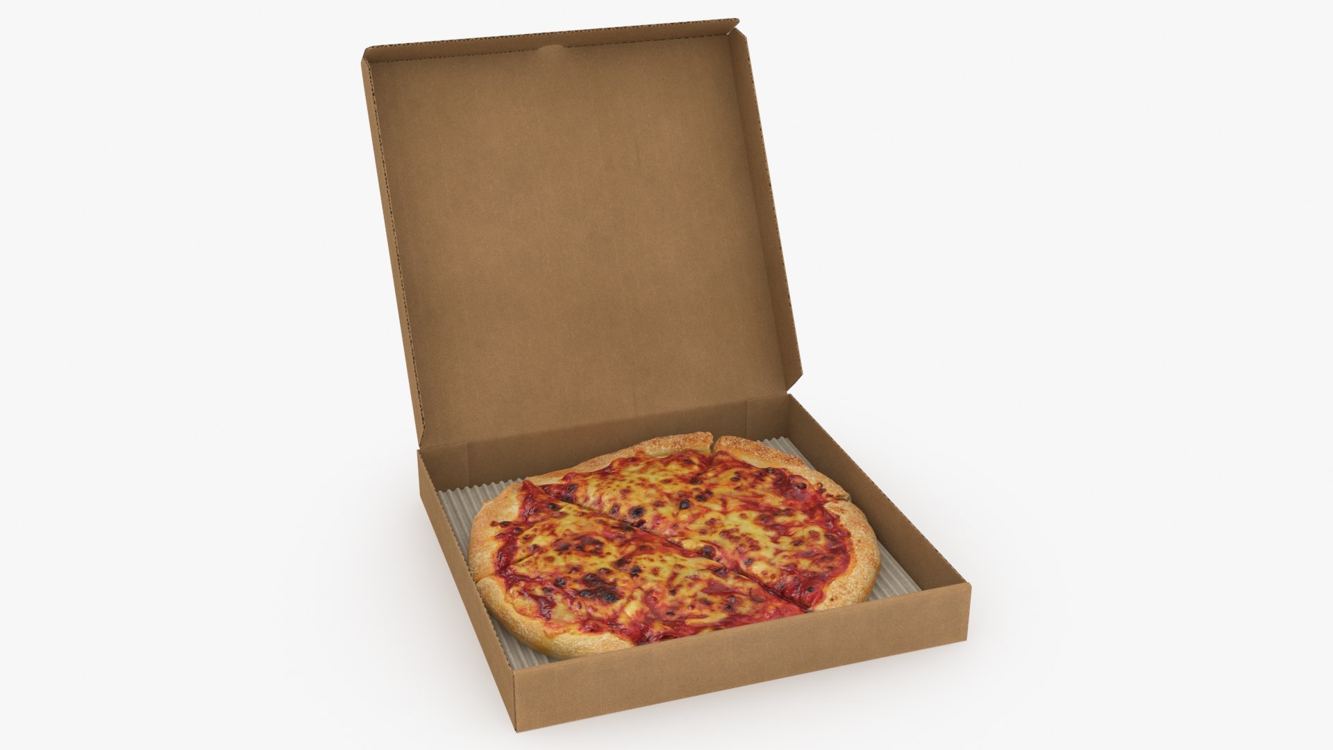 3D Model Cheese Pizza In Box 2 - TurboSquid 2312778