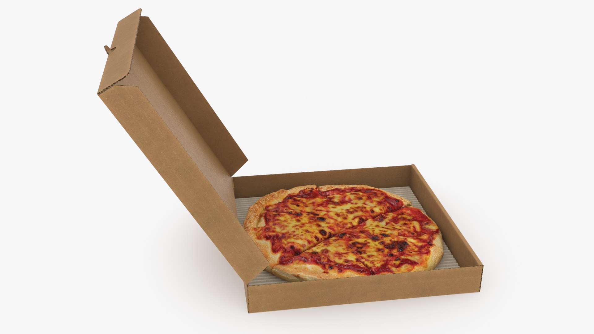 3D Model Cheese Pizza In Box 2 - TurboSquid 2312778