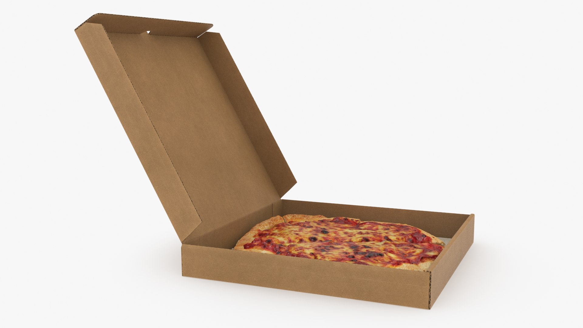3D Model Cheese Pizza In Box 2 - TurboSquid 2312778